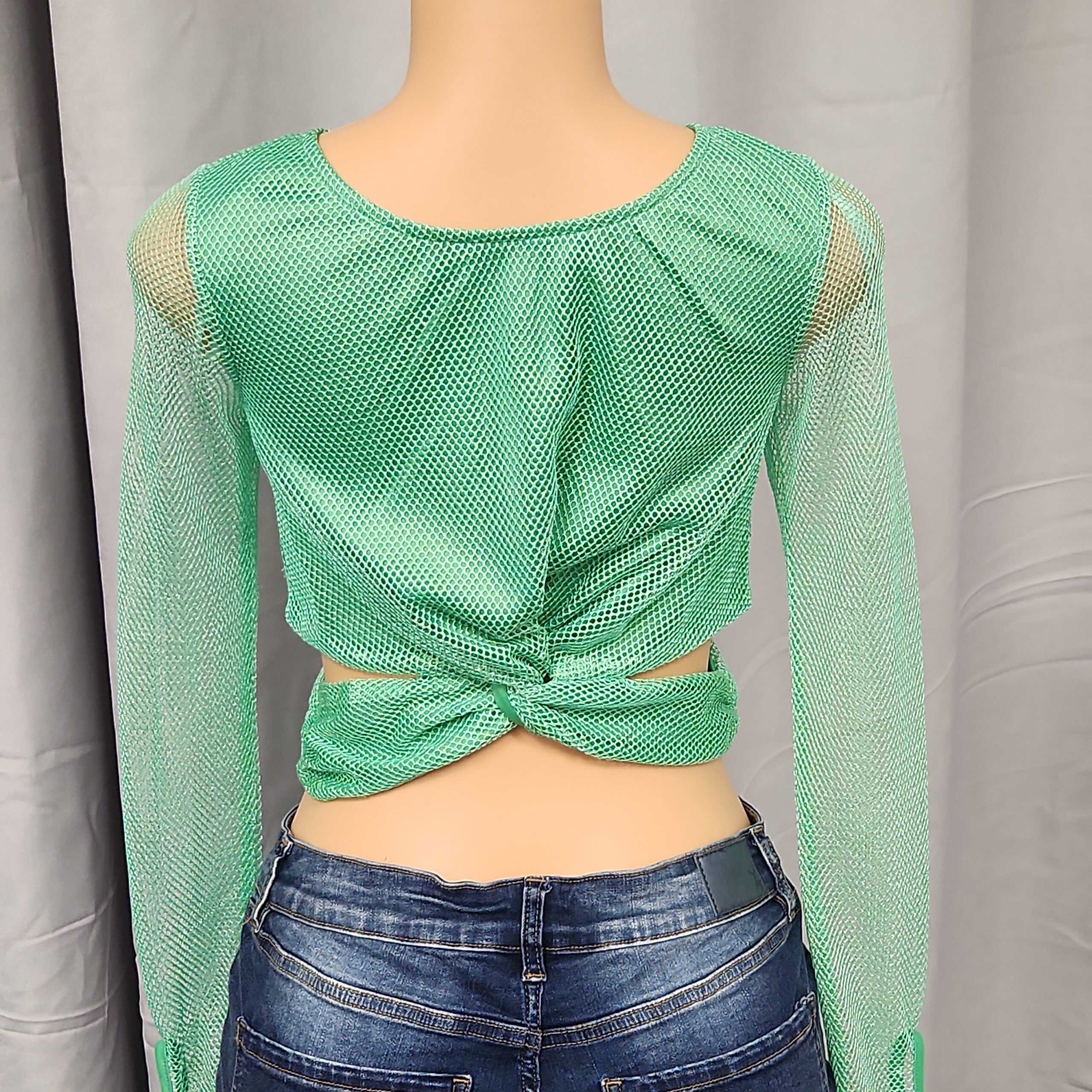 LS Mint Green Mesh Top with Front Zipper – Reevés Emporium